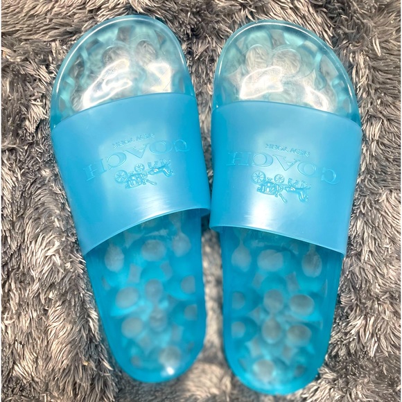 Coach | Shoes | Coach Blue Jelly Sandalsslides | Poshmark